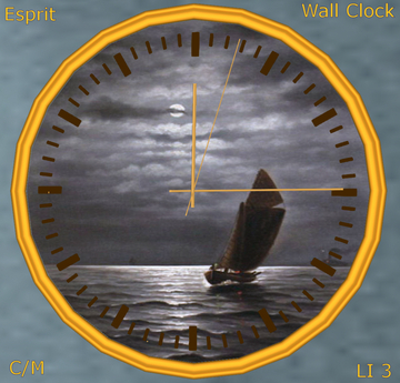 Second Life Marketplace - Esprit CC9 Wall Clock - Moonscape